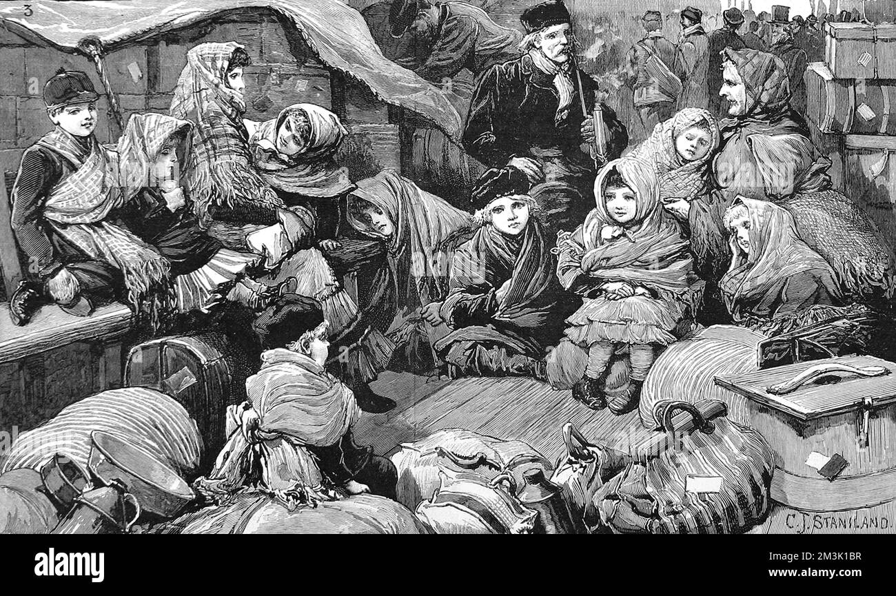 German Emigrants at Liverpool Railway Station, 1884 Stock Photo - Alamy