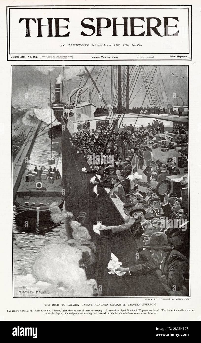 Emigrants on the SS 'Ionian', Liverpool 1903 Stock Photo - Alamy