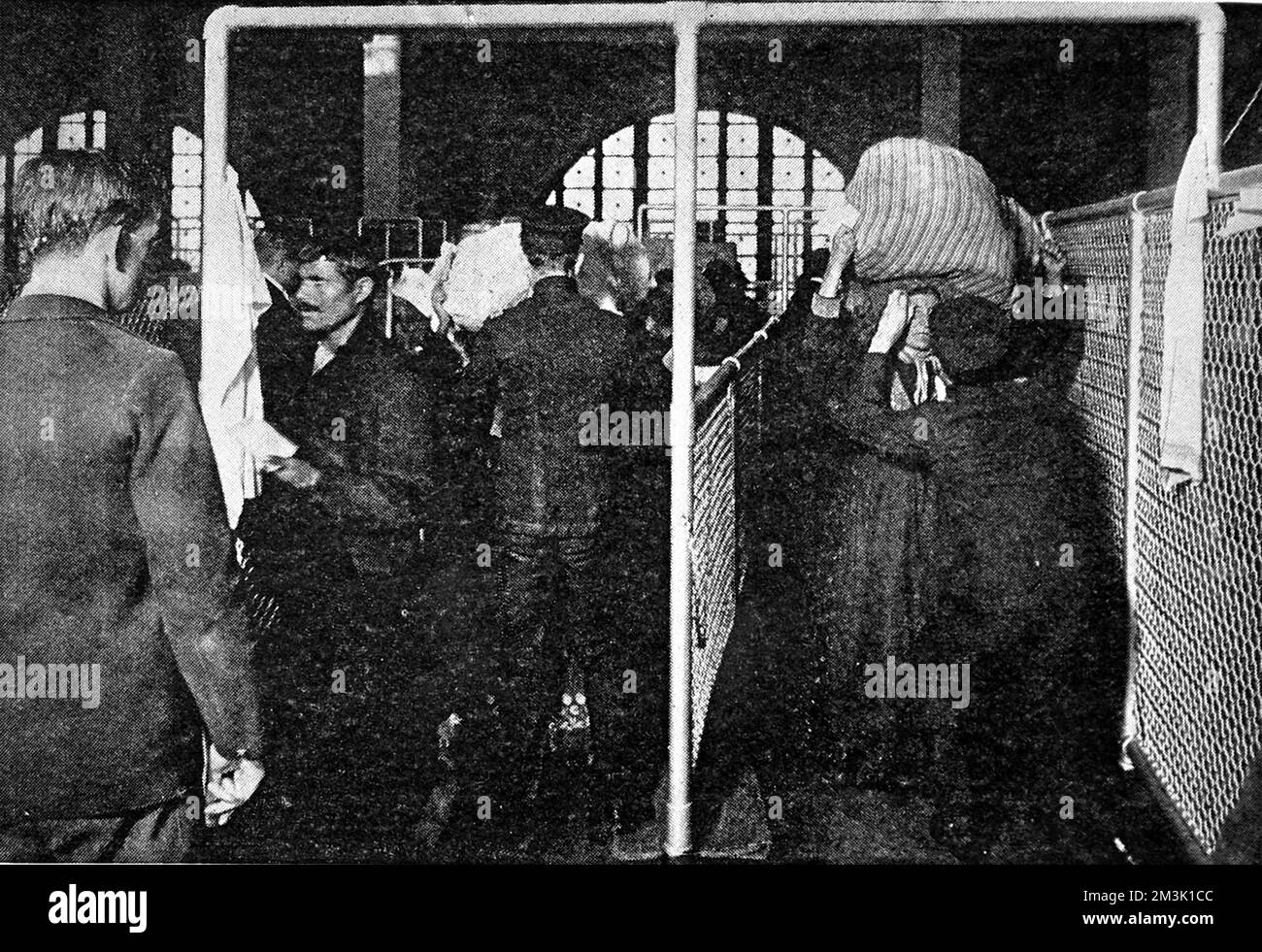 Examining Immigrants at Ellis Island, New York, 1911 Stock Photo - Alamy