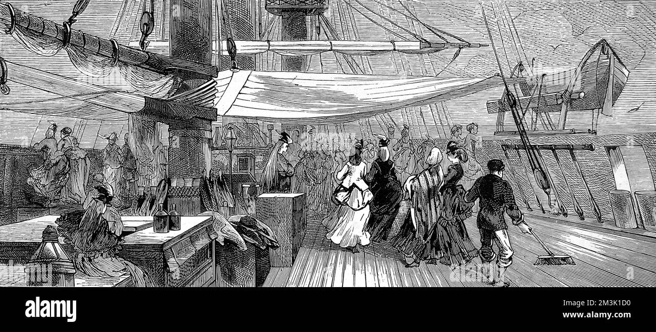 Female Passengers on the deck of the emigrant ship, 'Indus' Stock Photo ...