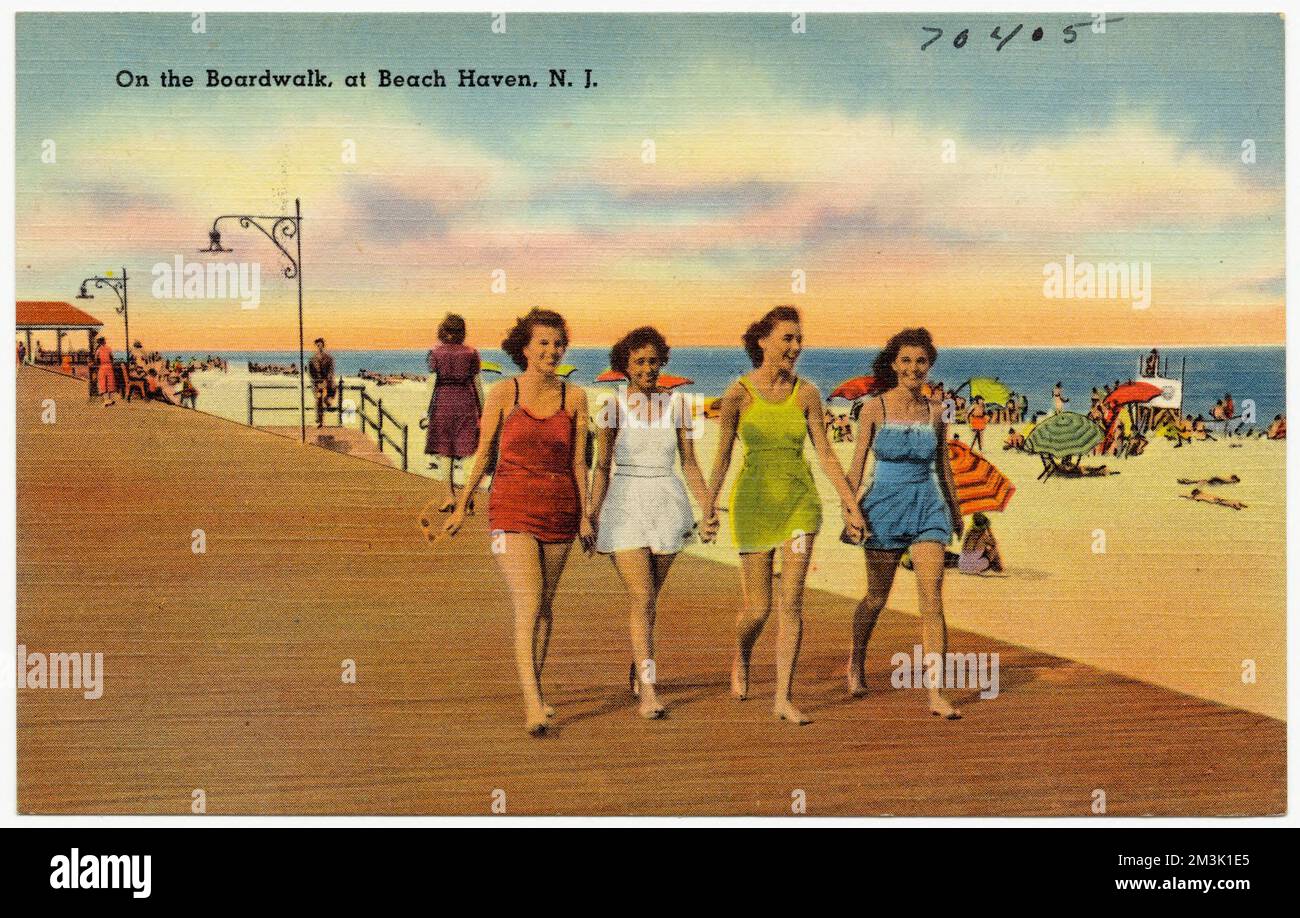 On the boardwalk, at Beach Haven, N. J. , Boardwalks, Beaches, Tichnor Brothers Collection ...