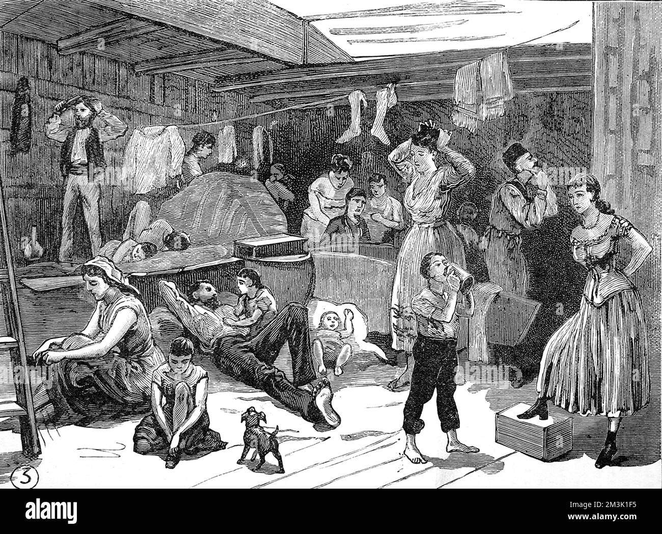 Scene on board the Refugee Ship 'North Britain', 1882 Stock Photo - Alamy