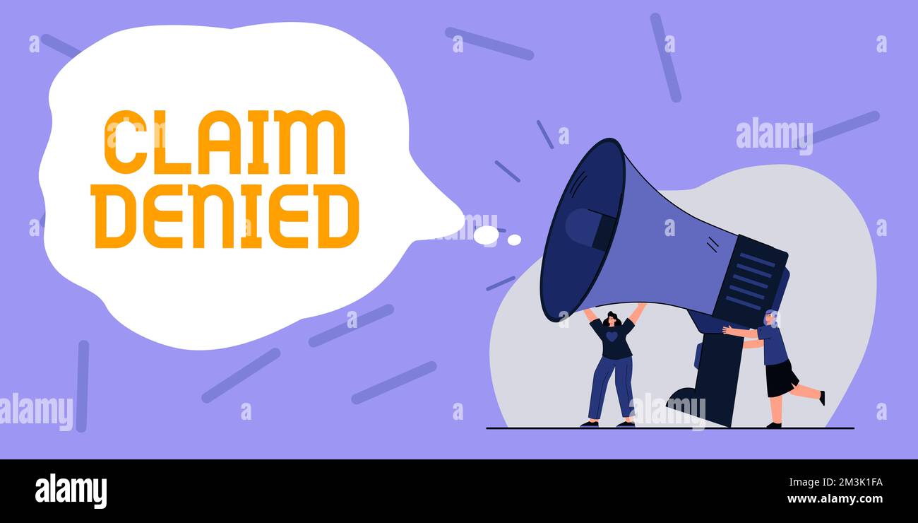 Hand writing sign Claim Denied. Conceptual photo Requested ...