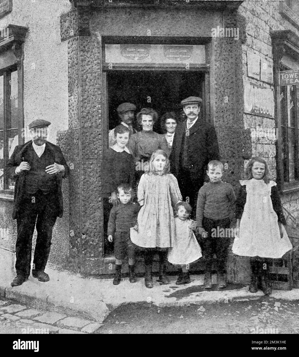 The Marchington Family outside the Post Office in Dove Holes Stock ...