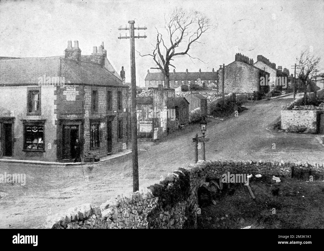 Photograph of the main street of Dove Holes, near Buxton in Derbyshire ...