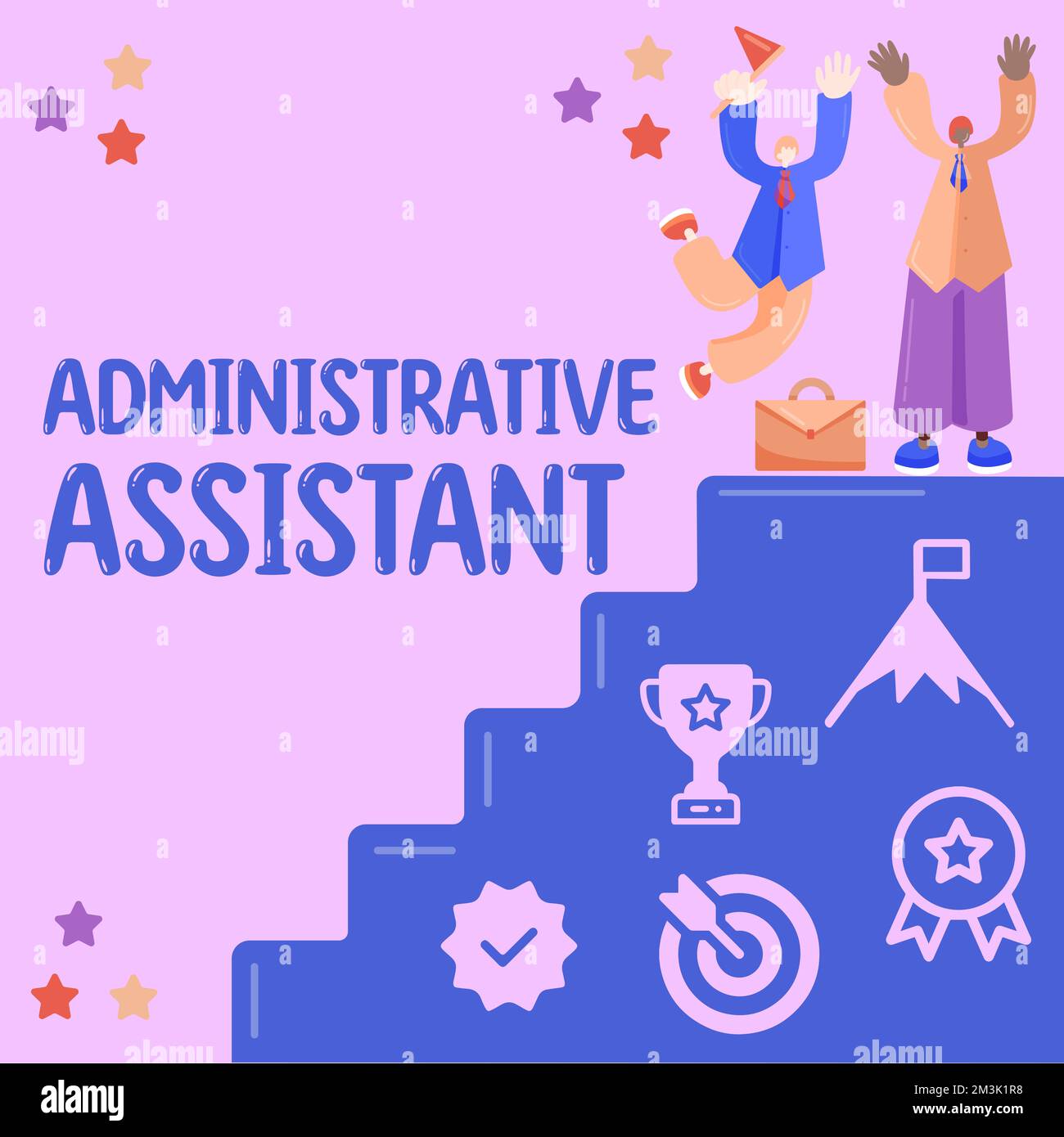 Hand writing sign Administrative Assistant. Business overview ...