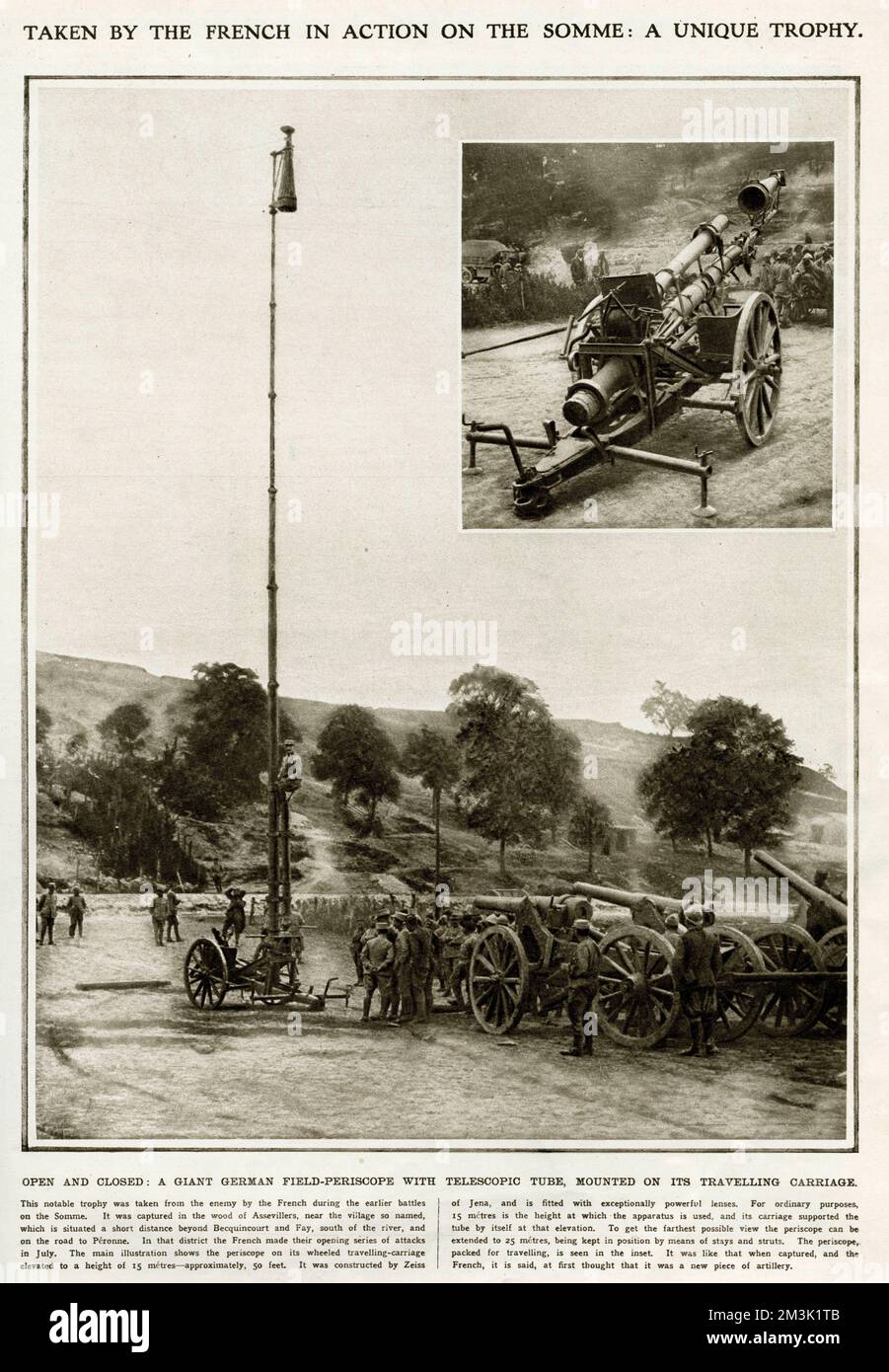 German army field-periscope captured by the French army in 1916. The ...