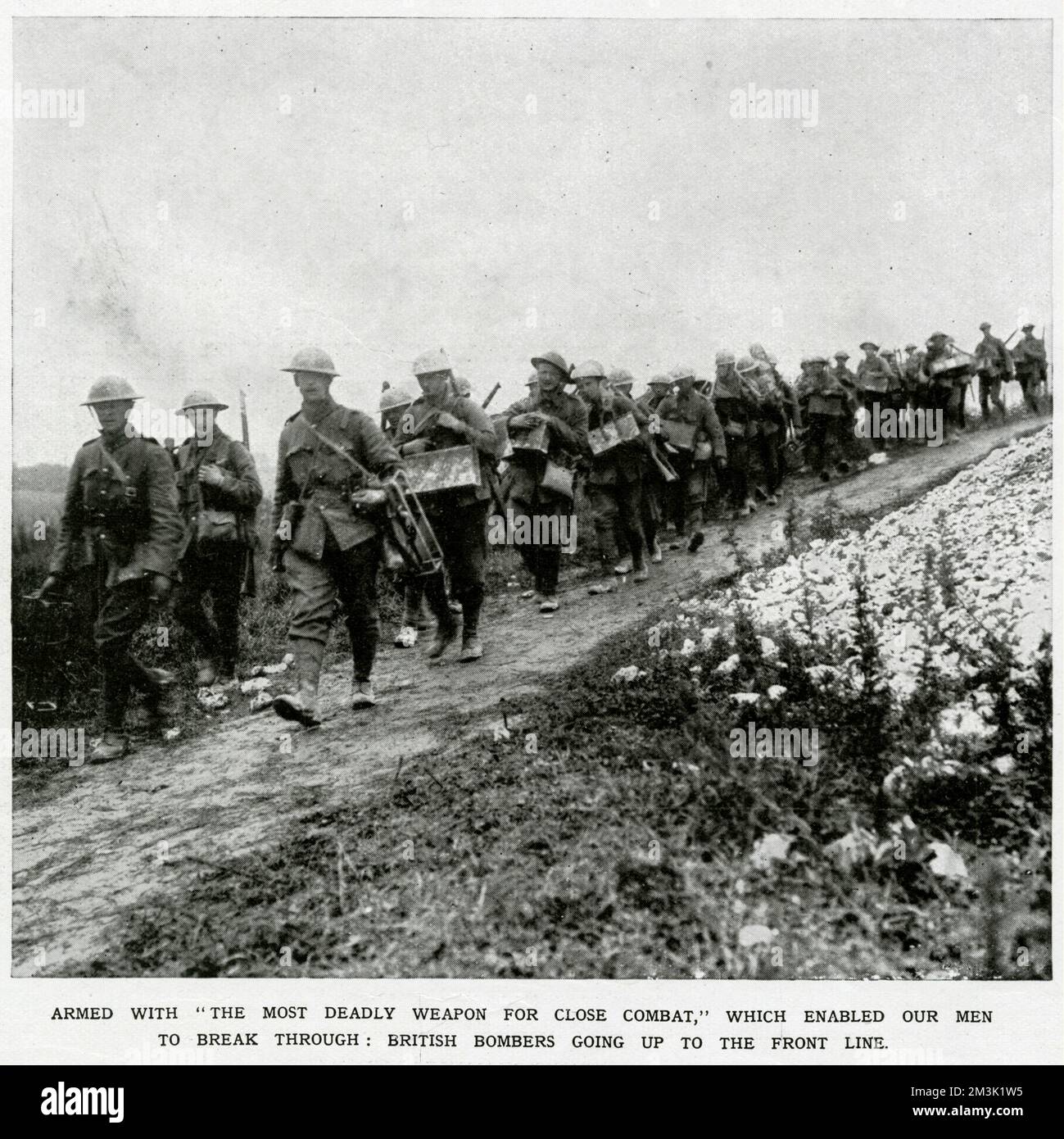 A column of British grenadiers Stock Photo - Alamy