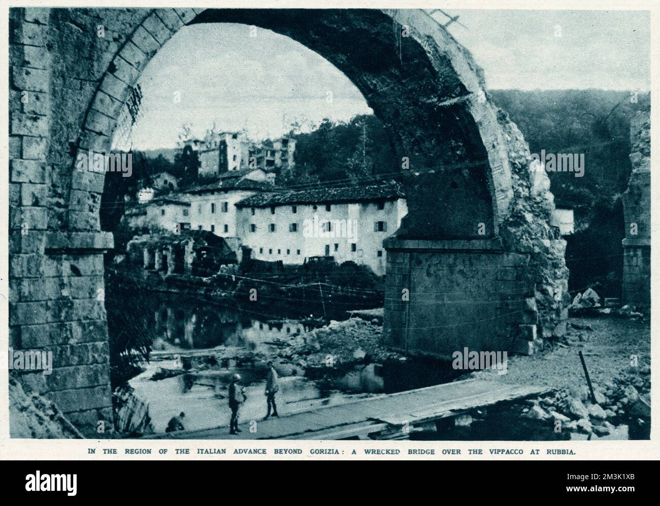 A wrecked bridge over the Vippacco river, Italy Stock Photo - Alamy