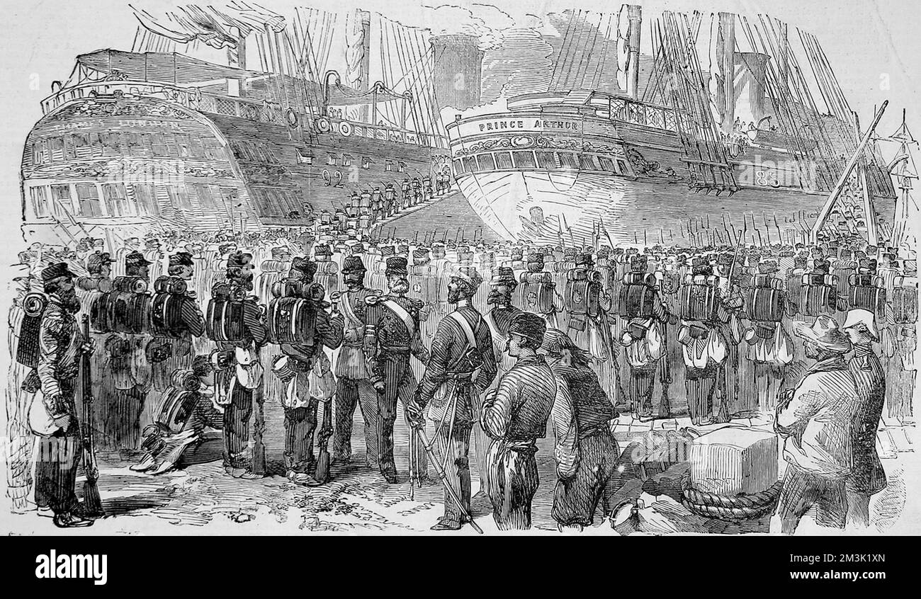 The British 34th Regiment leaving the Crimea, 1856 Stock Photo - Alamy
