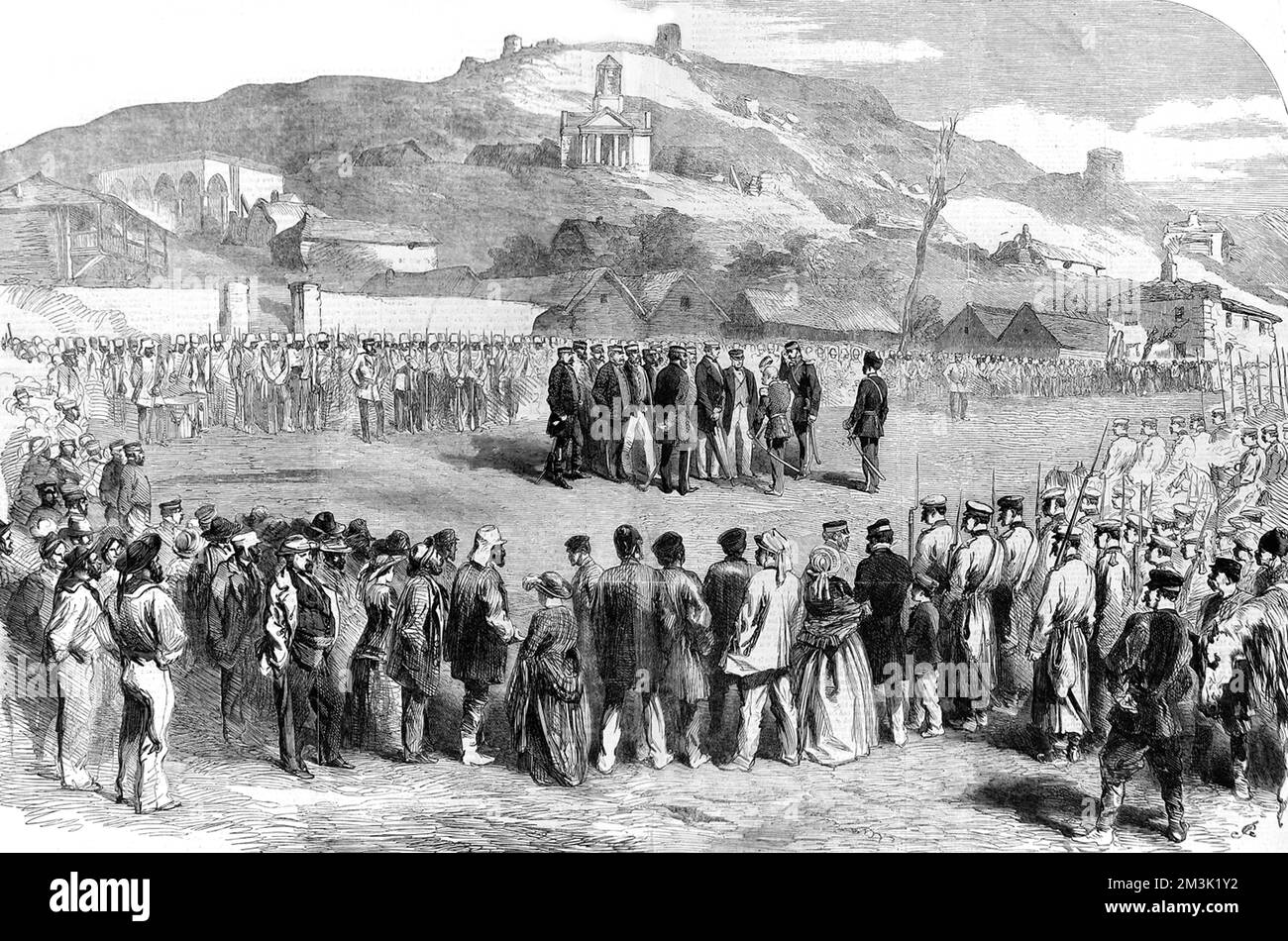 The Handing Over Ceremony at Ordnance Wharf, Balaklava, 1856 Stock ...