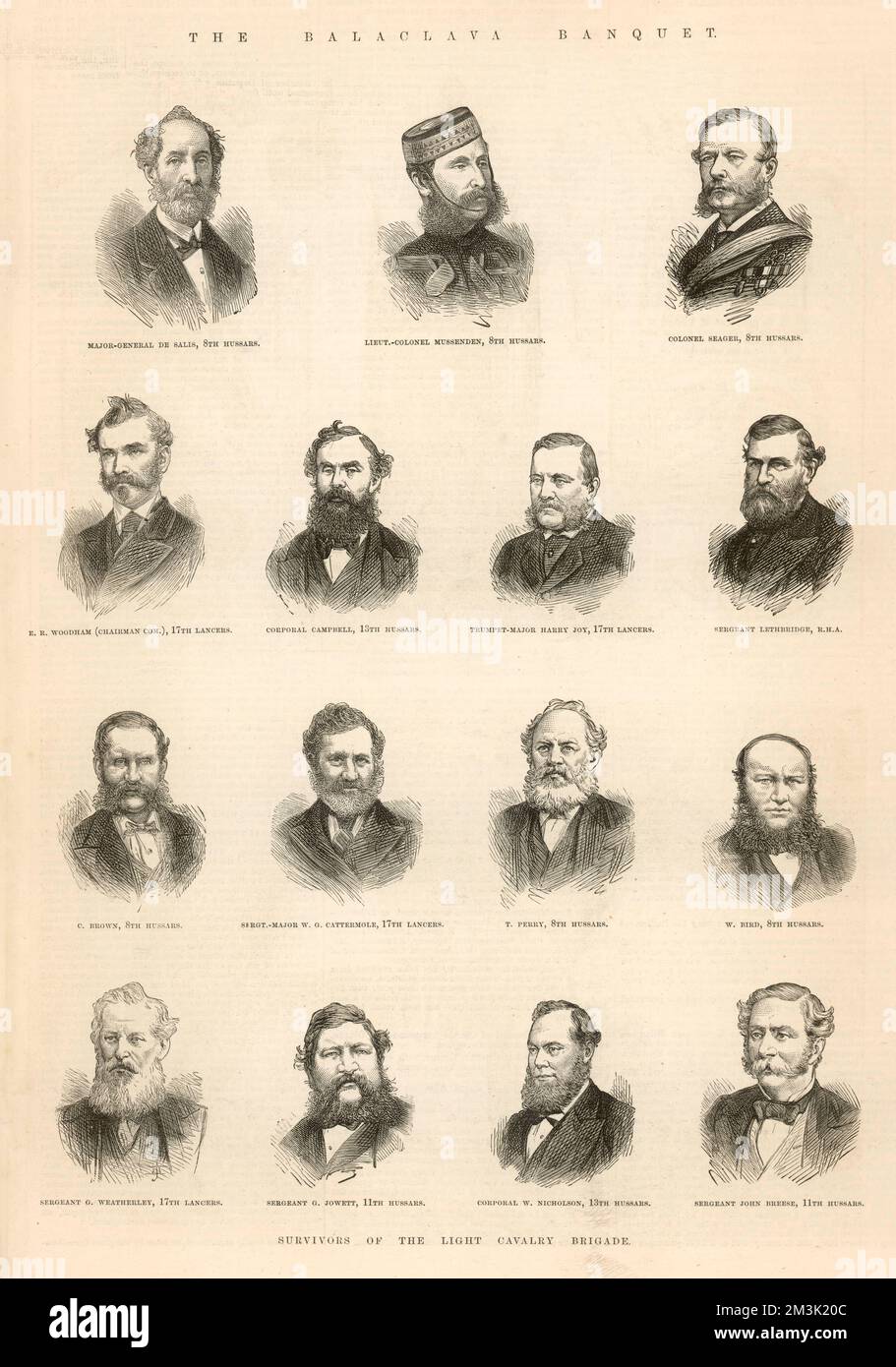 Crimean War. The Balaklava Banquet, Survivors of the Light C Stock ...