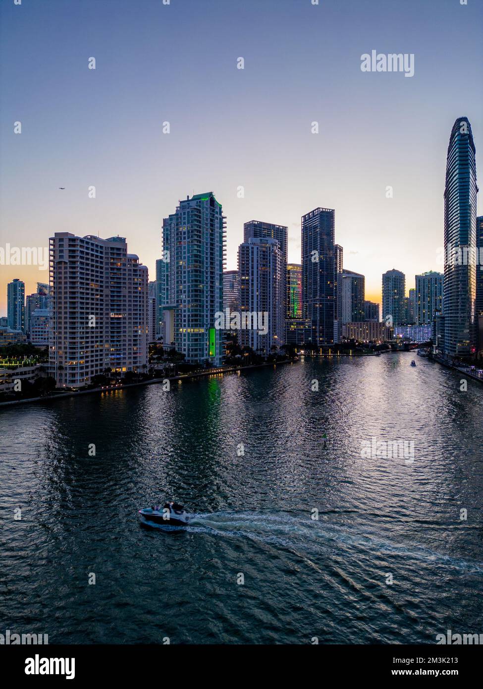 Vertical aerial photo Miami Brickell on the bay Stock Photo - Alamy