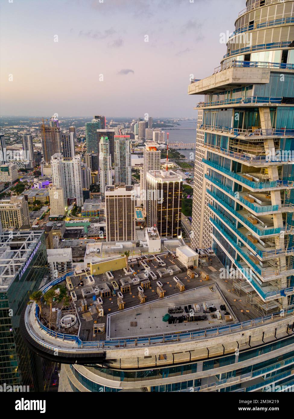 Miami, FL, USA - December 14, 2022: Aerial drone photo Aston Martin ...