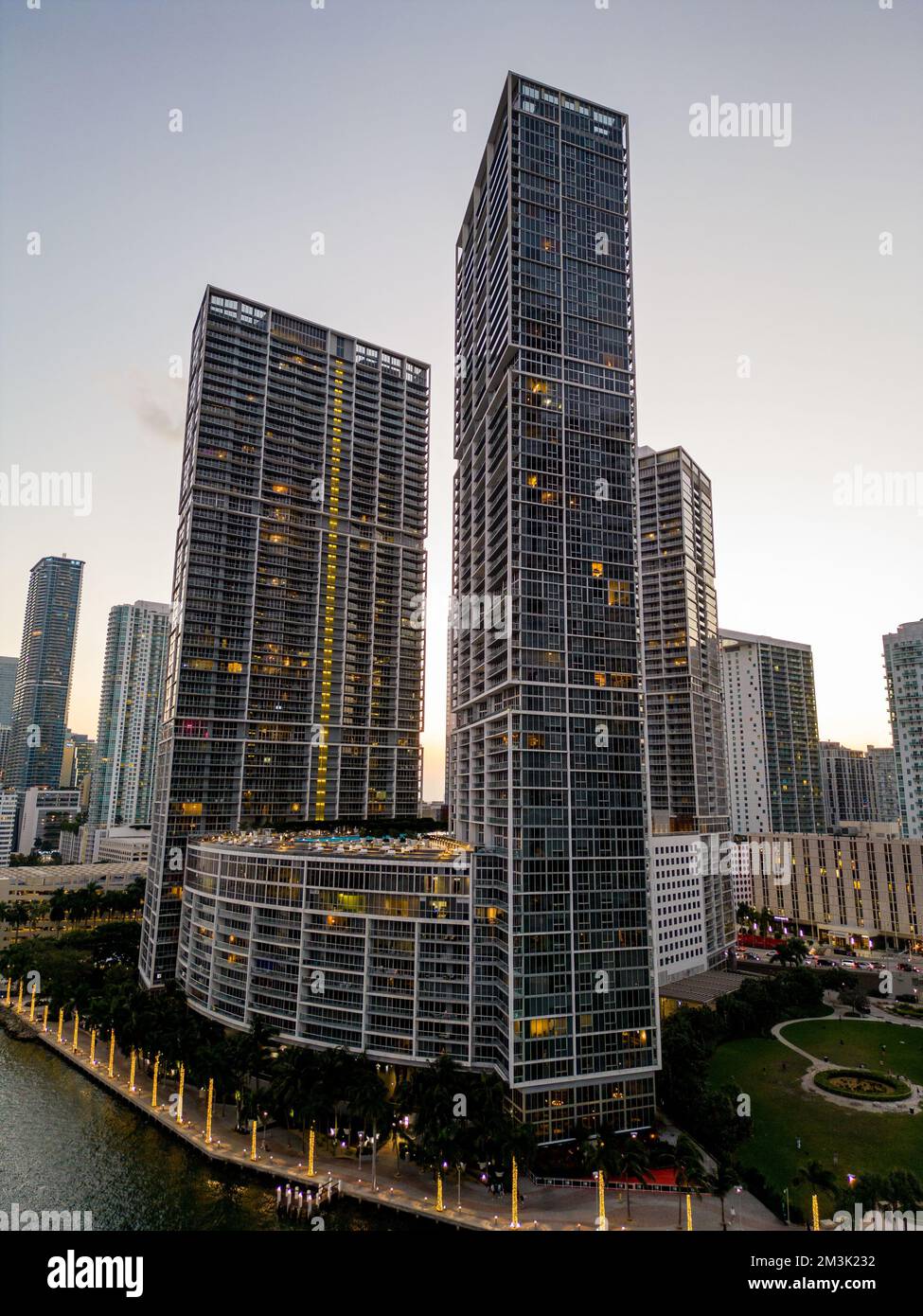 Miami, FL, USA - December 14, 2022: Aerial drone photo Aston Martin ...