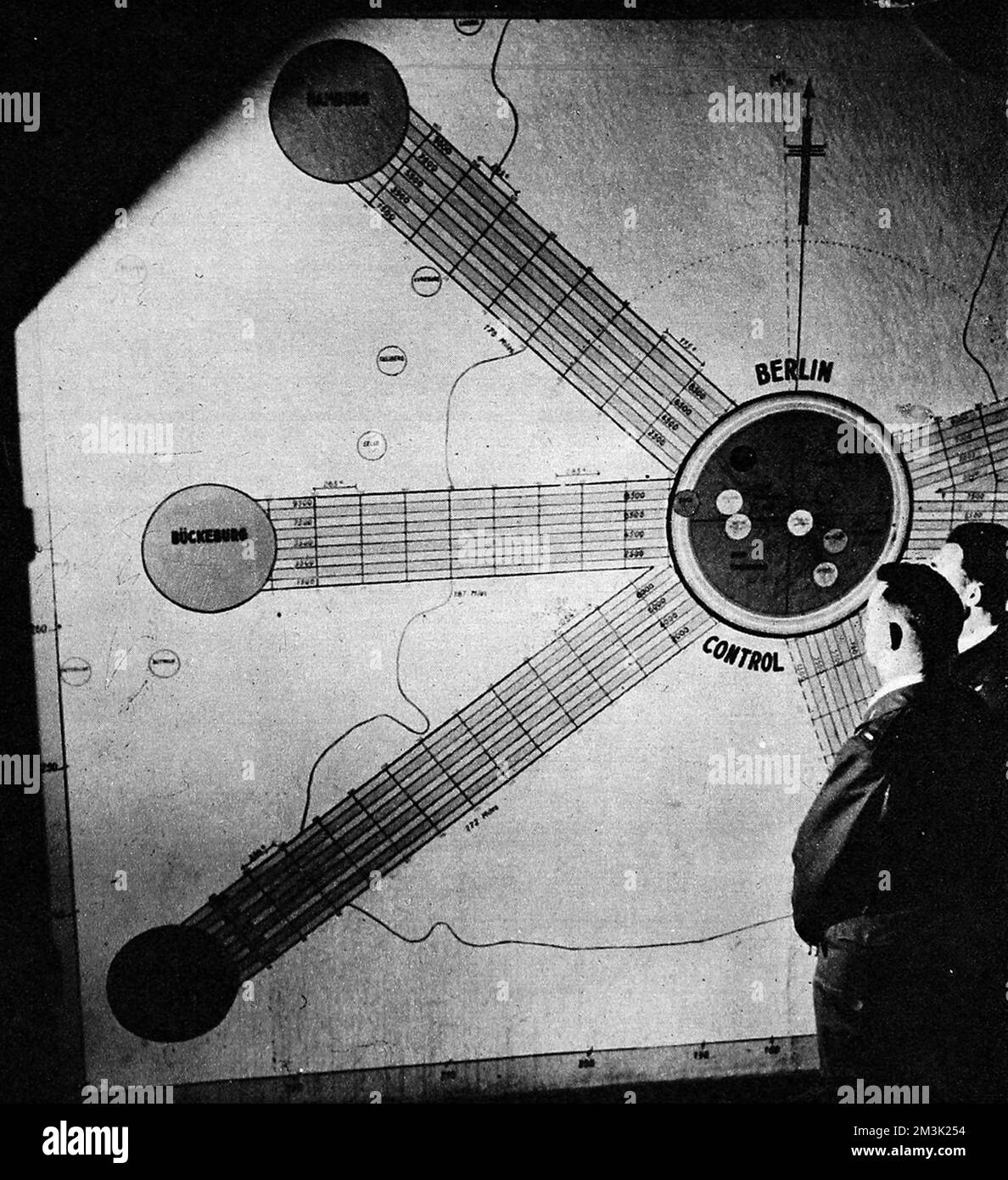 Map at the Berlin Air Safety Centre, during the Berlin Airli Stock ...
