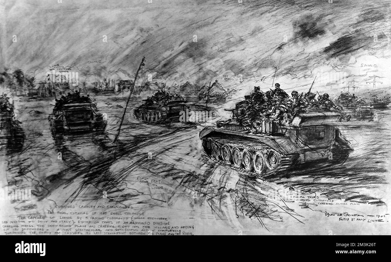 British Assault on Linne, Holland; Second World War, 1945 Stock Photo ...