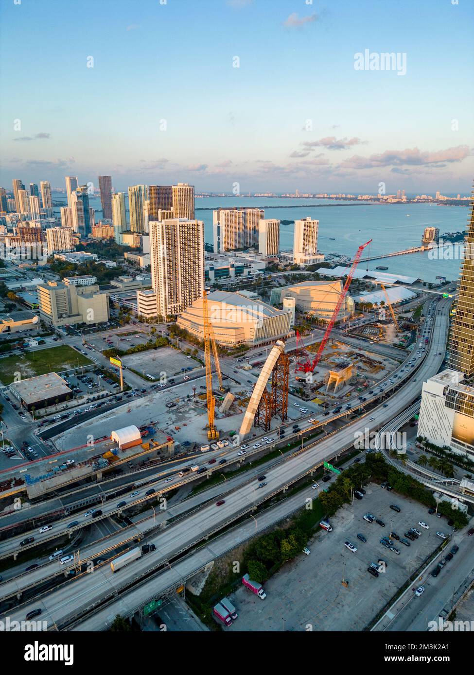 Downtown Miami Bridge Brickell Avenue Over The Miami River Bridge
