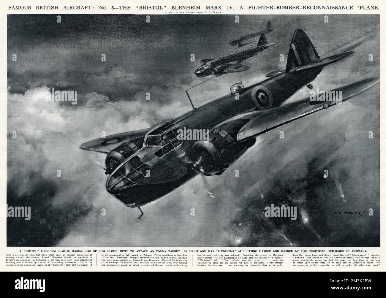 RAF 'Bristol' Blenheim Fighter-Bombers; Second World War Stock Photo - Alamy