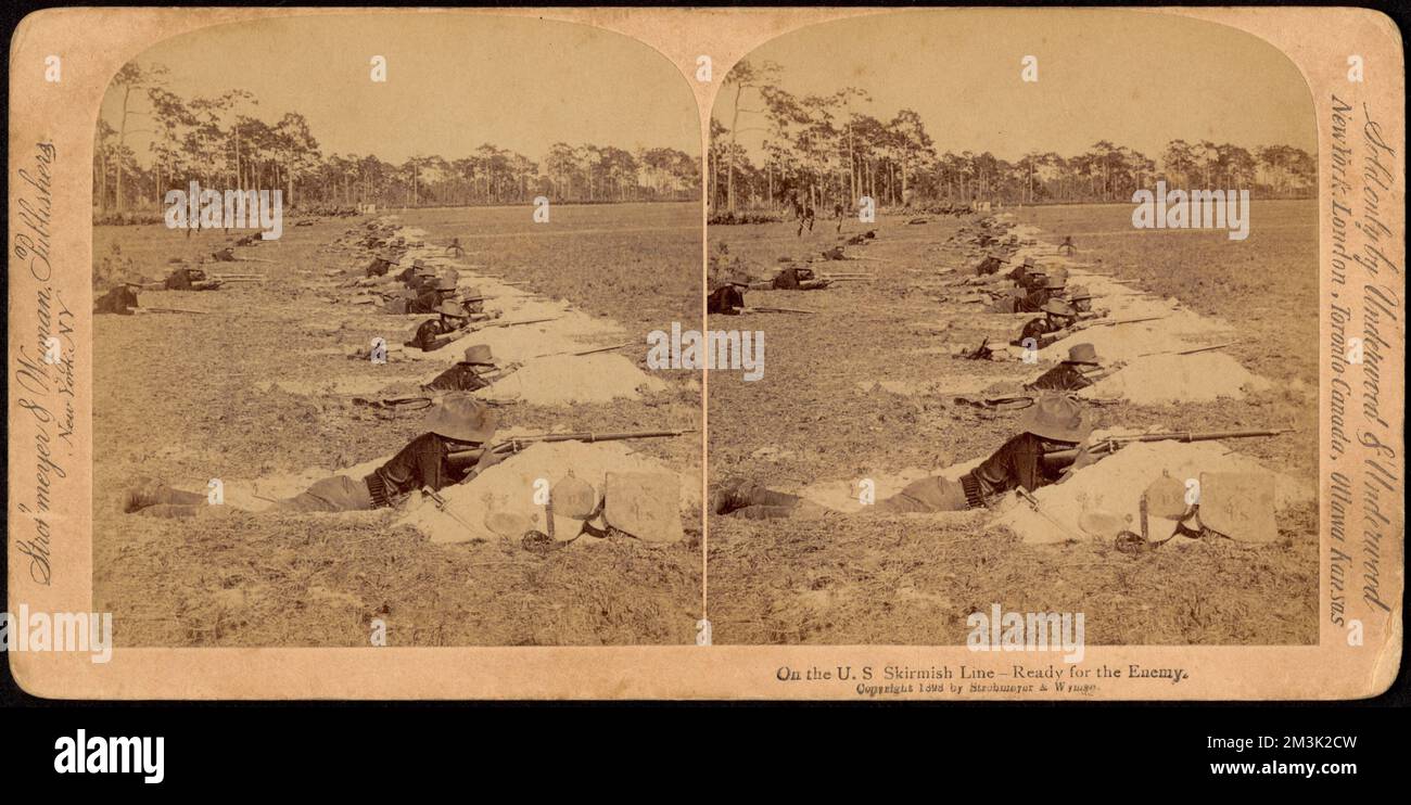 On the U.S. skirmish line - ready for the enemy , Firearms, Soldiers ...