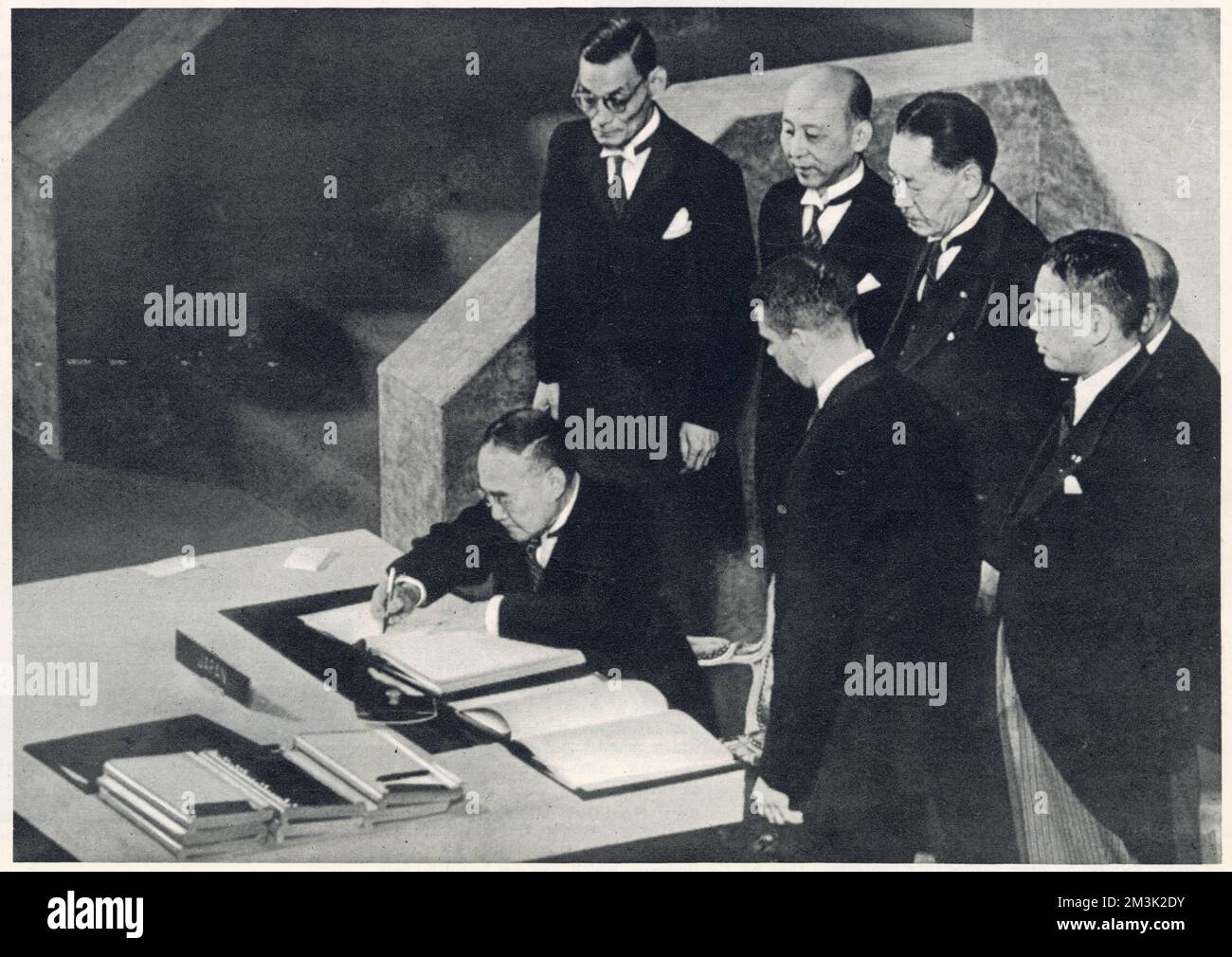 Signing of the Japanese Peace Treaty, San Francisco 1951 Stock Photo ...