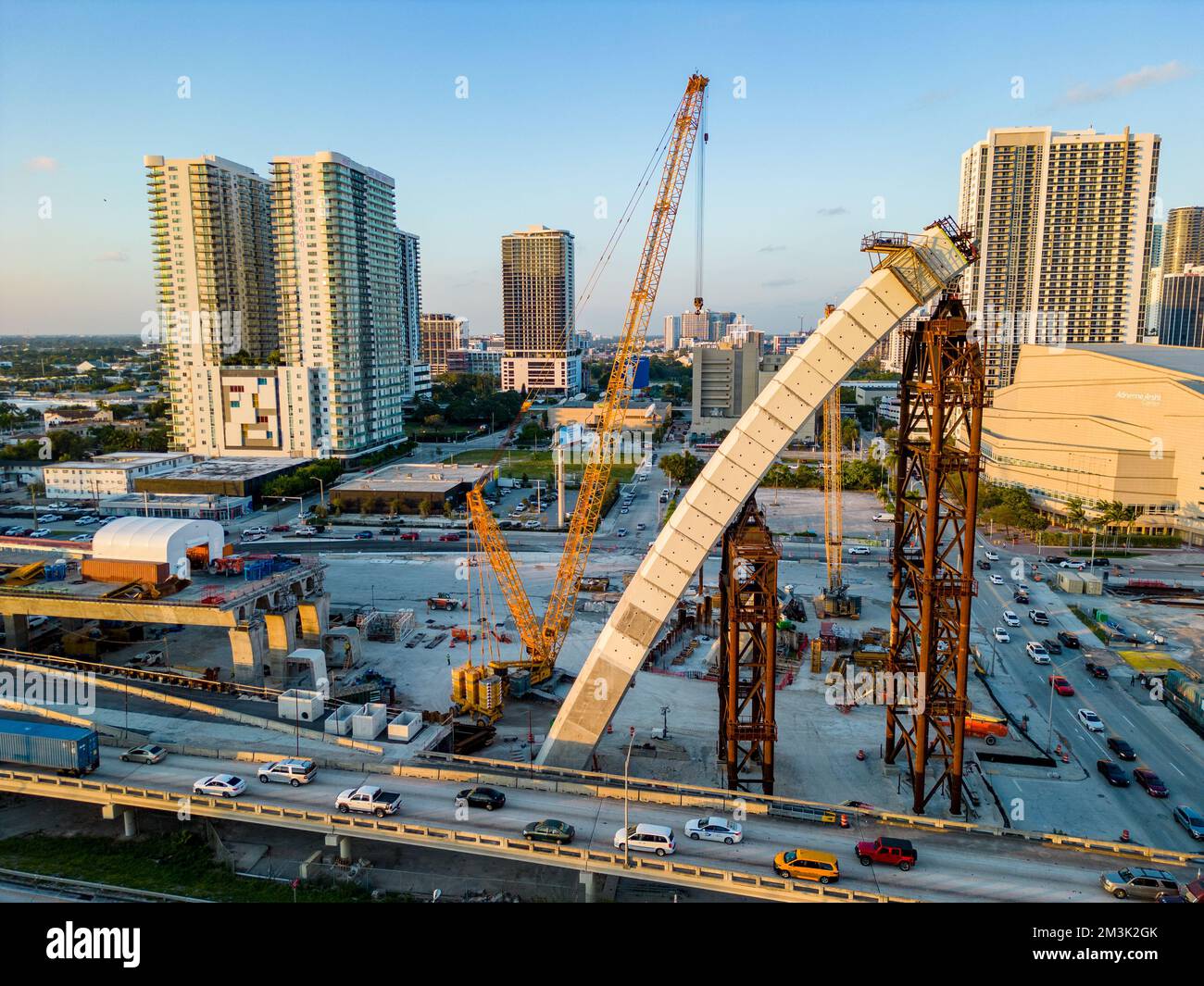 Miami, FL, USA - December 14, 2022: Aerial drone photo of the new ...
