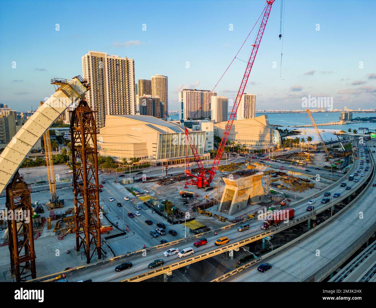 Miami, FL, USA - December 14, 2022: Aerial drone photo of the new ...