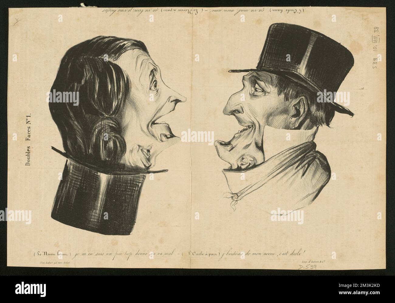 L'Oncle - le neveu. Honoré Daumier (1808-1879). Lithographs Stock Photo ...