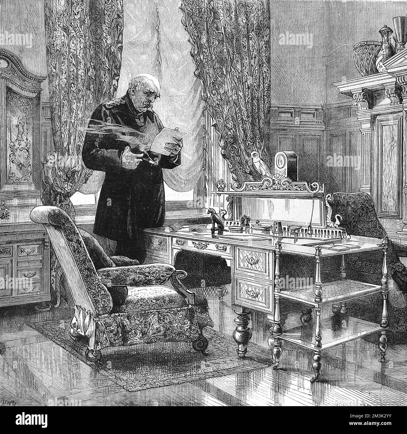 Prince Otto von Bismarck in his study 1882 Stock Photo - Alamy