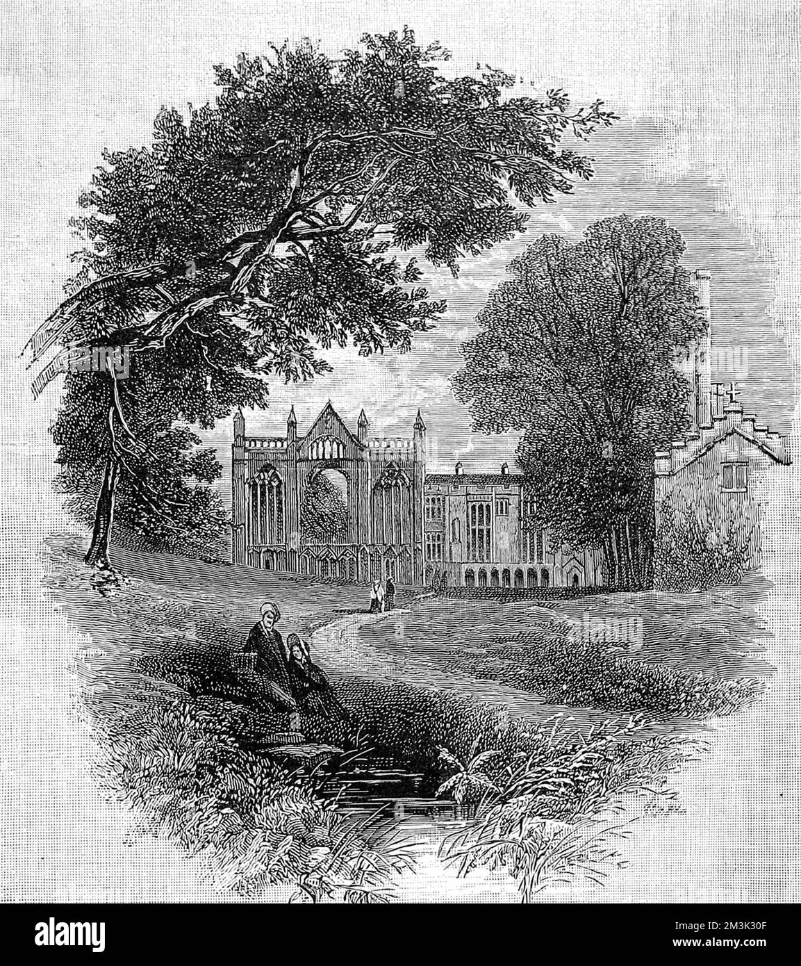 Newstead Abbey, c.1820 Stock Photo - Alamy