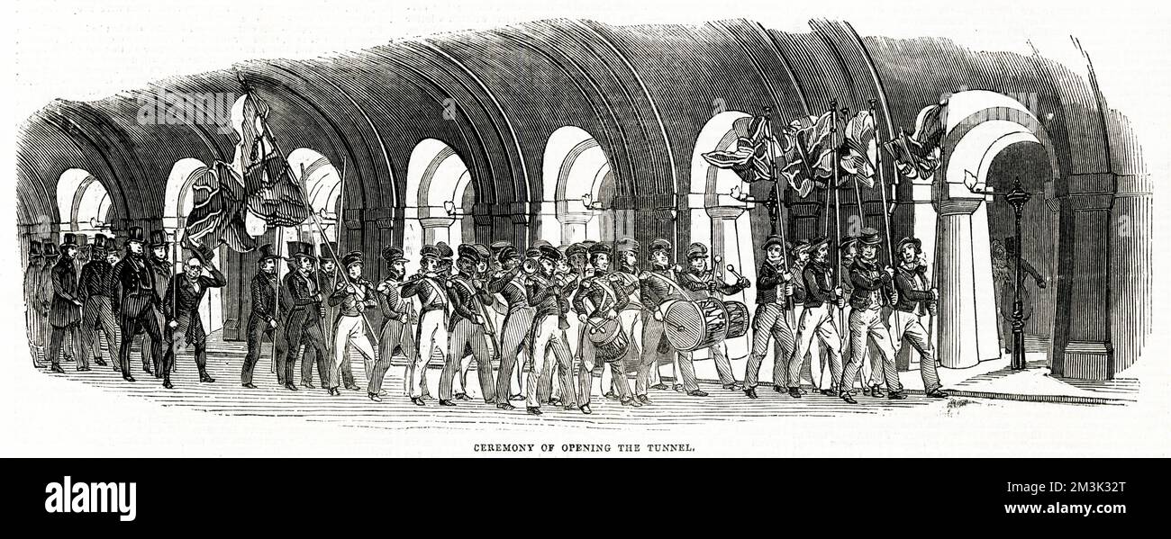 Procession through the Thames Tunnel, between Rotherhithe and Wapping ...