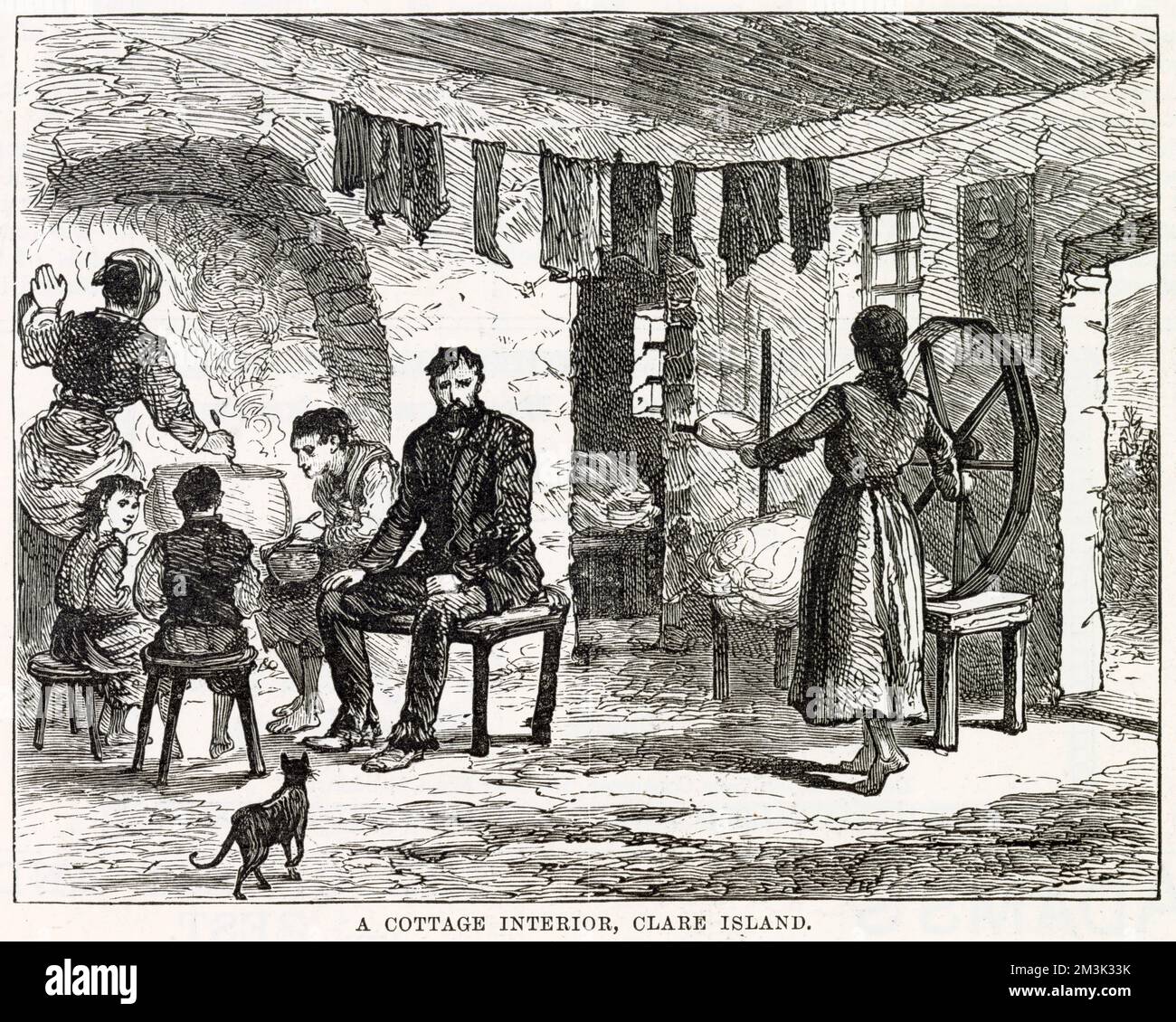 A cottage interior, Clare Island, Ireland 1886 Stock Photo - Alamy