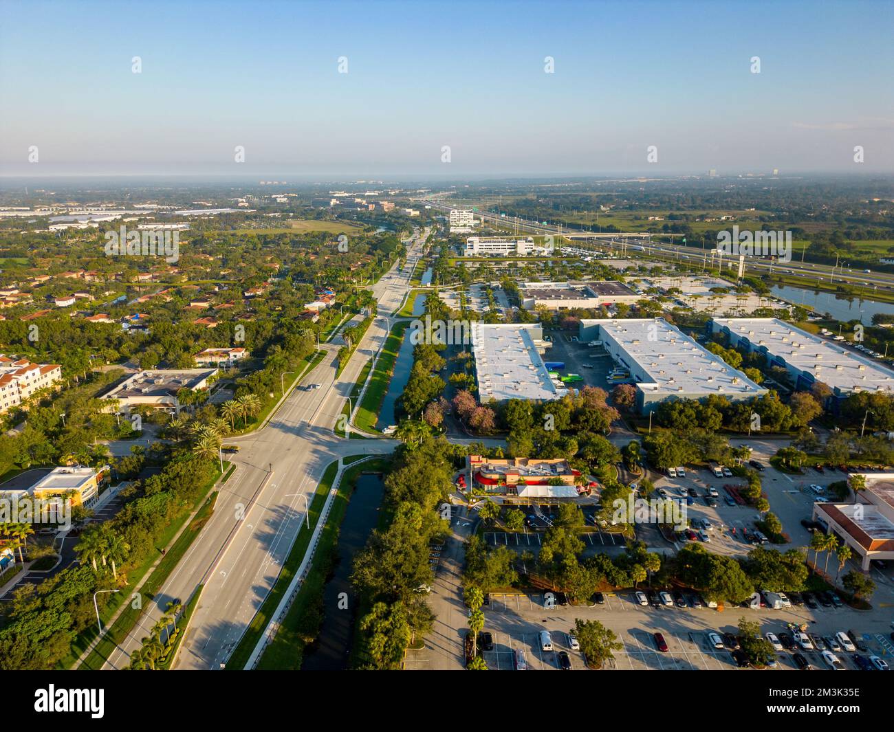 Weston, FL, USA - December 13, 2022: Aerial photo Chick Fil A fast food ...