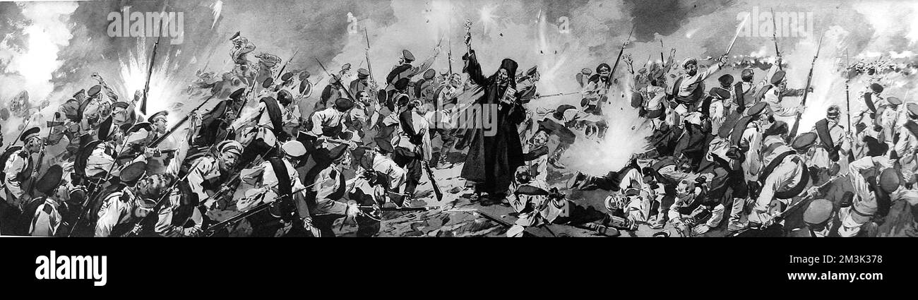 Blessing the charging troops: A Russian priest on the field Stock Photo ...