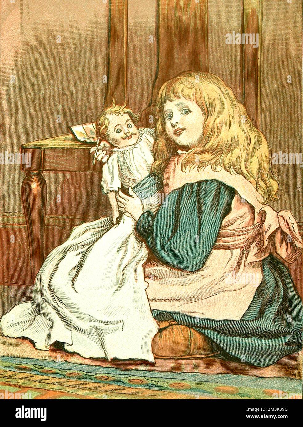 Little Girl playing with her doll, 1888 Stock Photo - Alamy