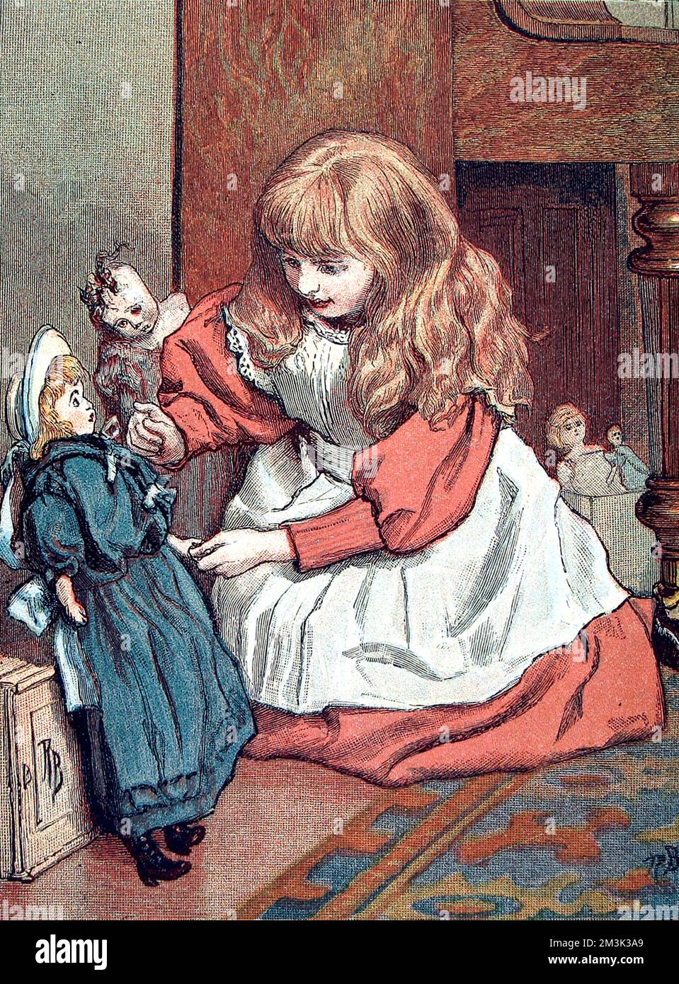 Little Girl playing with her Sailor Doll, 1888 Stock Photo - Alamy