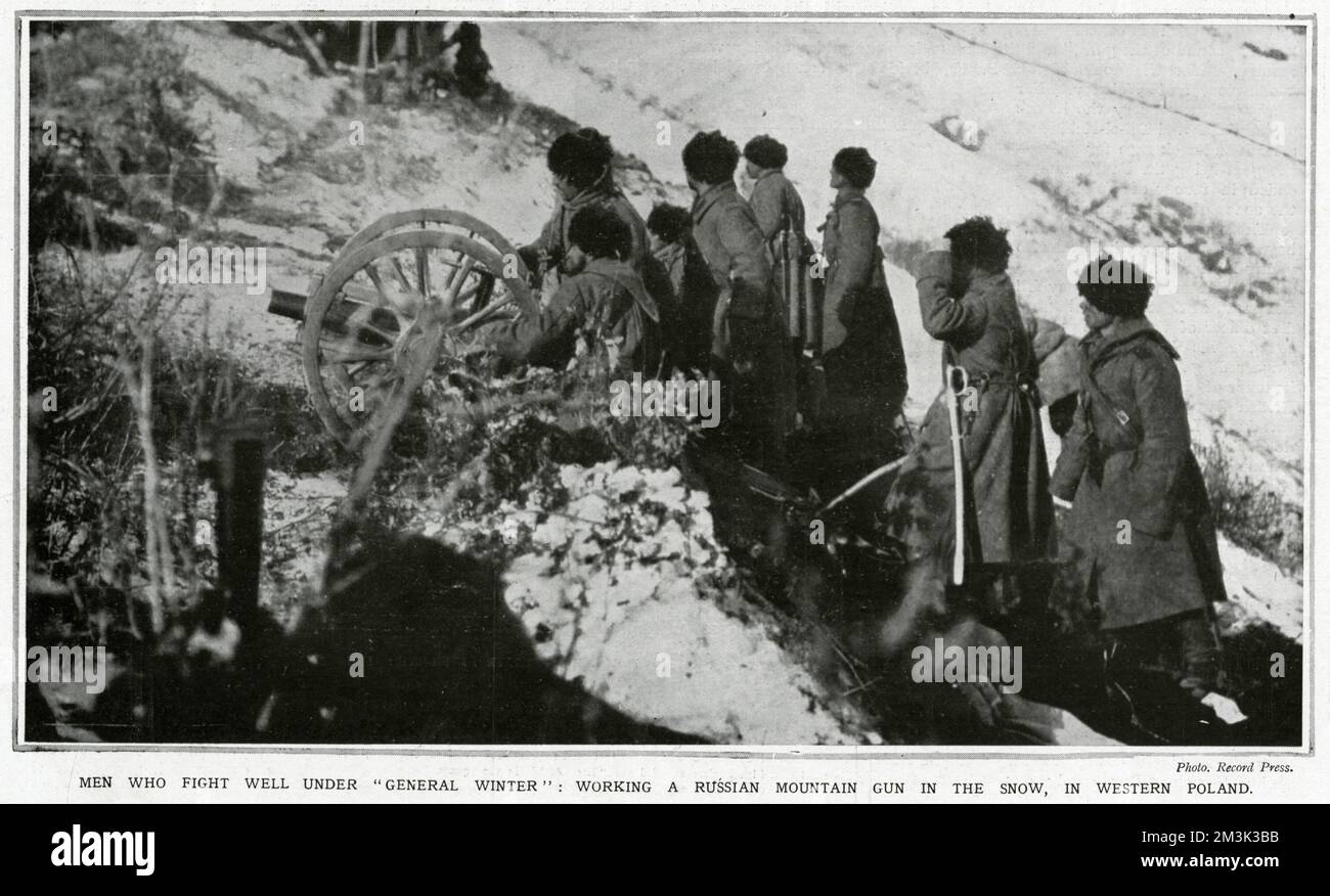 Russian mountain gun in the snow Stock Photo - Alamy