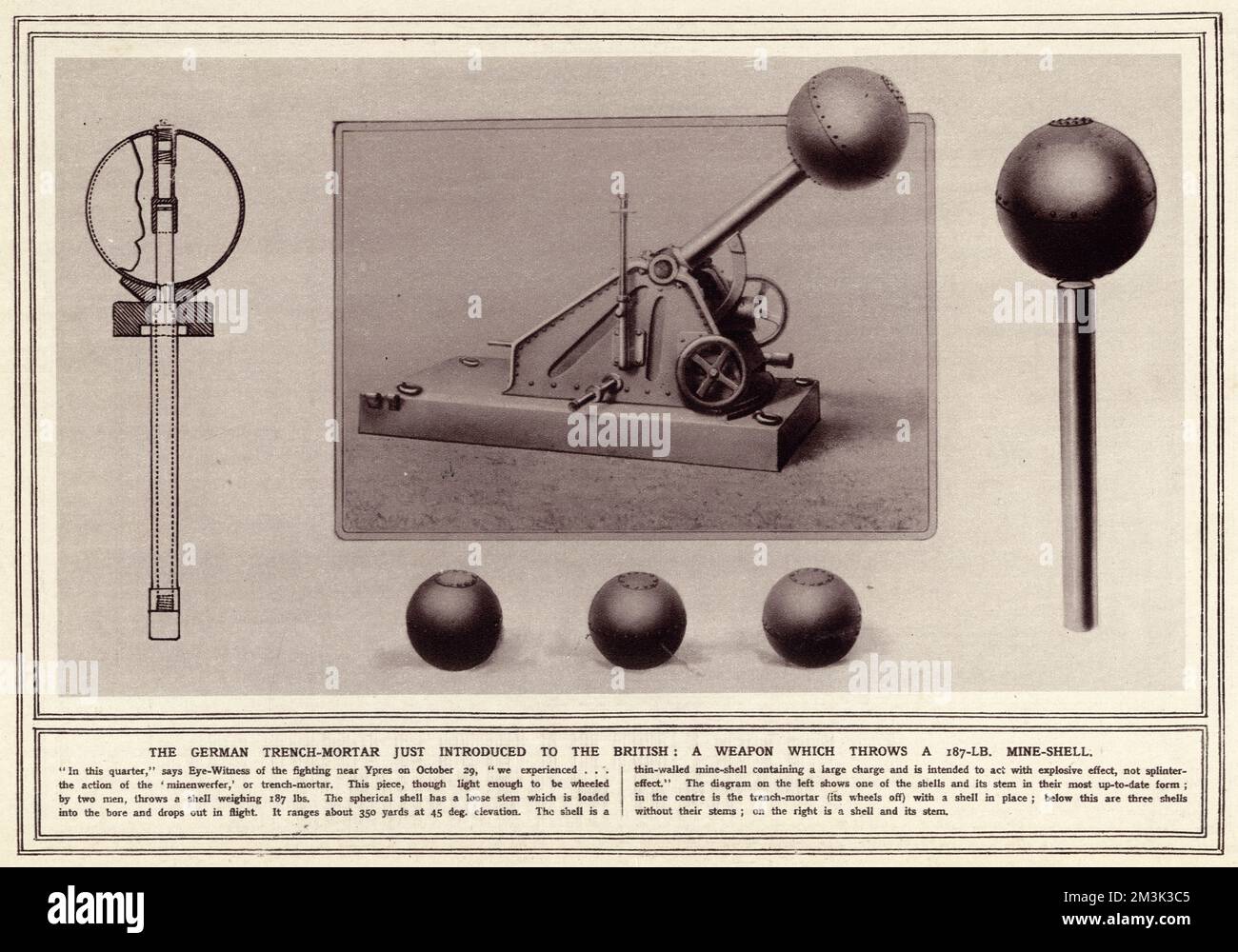 German trench-mortar, which was introduced to the British: A weapon ...