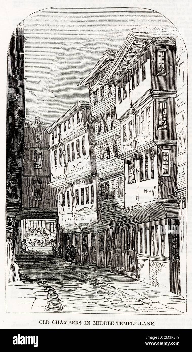 Old Chambers in Middle Temple Lane, London 1857 Stock Photo - Alamy