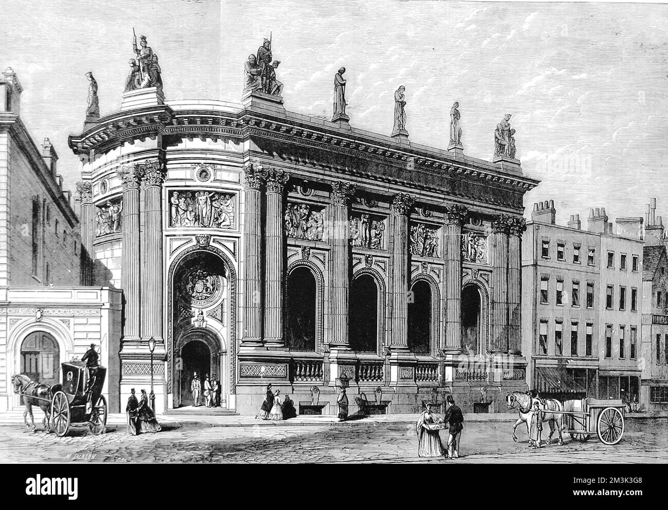 Bank of England in Threadneedle Street, London 1866 Stock Photo - Alamy