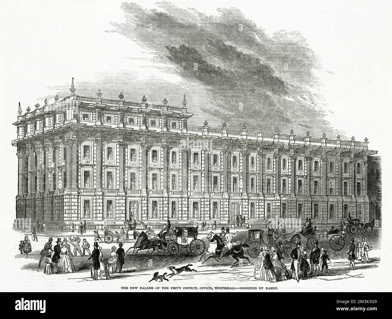 Exterior of the Privy Council Office in Whitehall, London, 1846. The ...