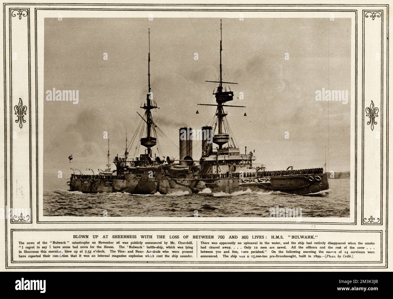 HMS Bulwark, blown up 1914 Stock Photo - Alamy