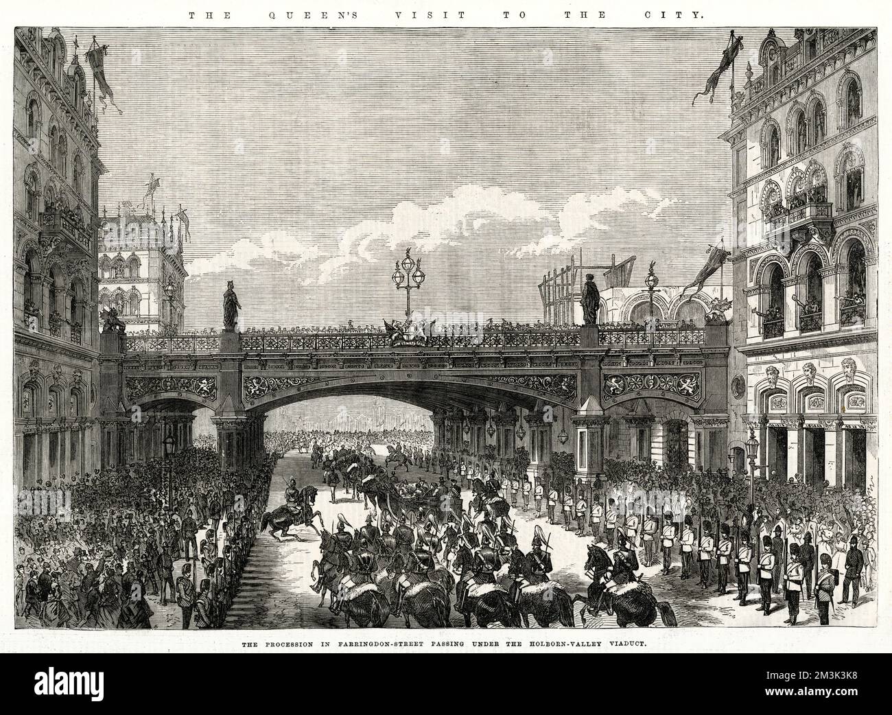 Royal Procession under the Holborn Valley Viaduct, 1869 Stock Photo - Alamy
