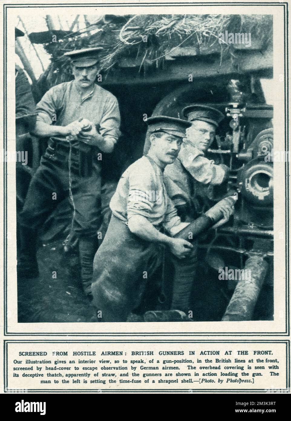 Britsh gunners in action at the front 1914 Stock Photo - Alamy