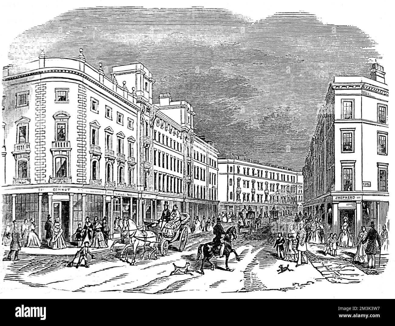 Cranbourne Street, London 1845 Stock Photo - Alamy