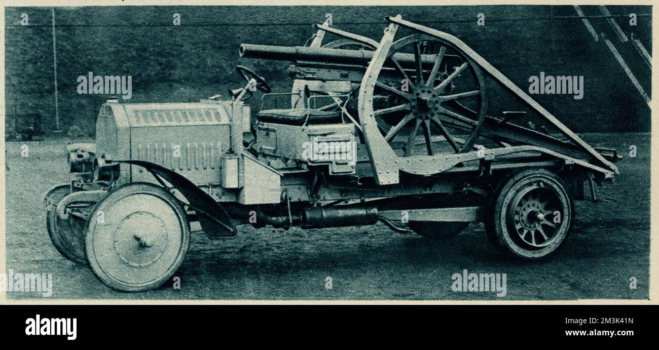 German use of motor traction for field artillery Stock Photo - Alamy