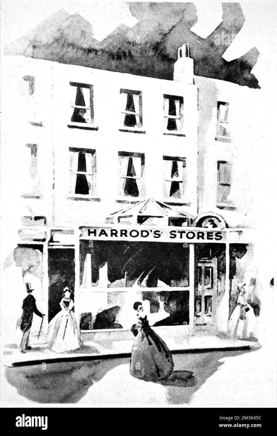 Harrods department store brompton road Black and White Stock Photos ...