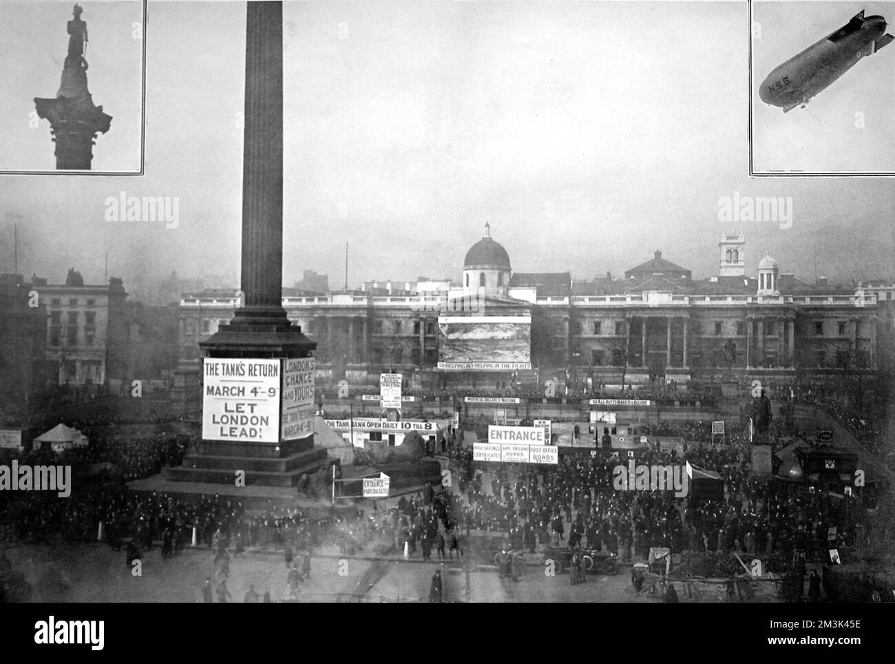 War Loan Campaign in Trafalgar Square, London, 1918 Stock Photo - Alamy
