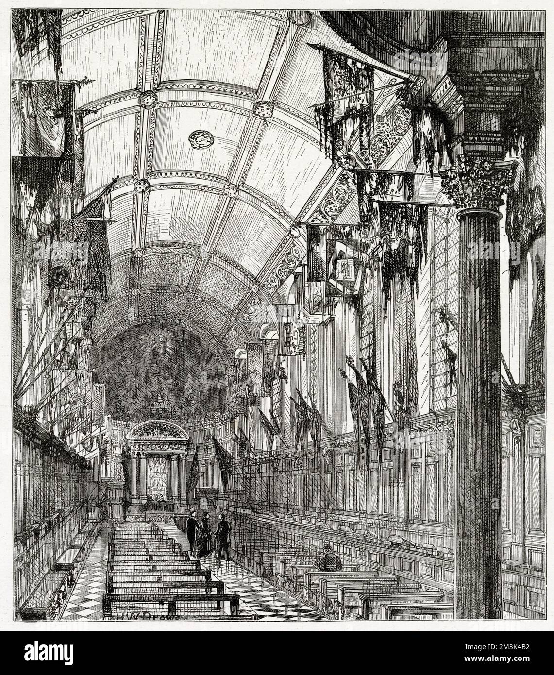 Interior of the Chapel of the Royal Hospital Chelsea, London. The Royal ...