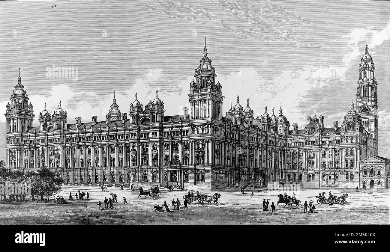 Admiralty and War Department Offices, London 1884 Stock Photo - Alamy